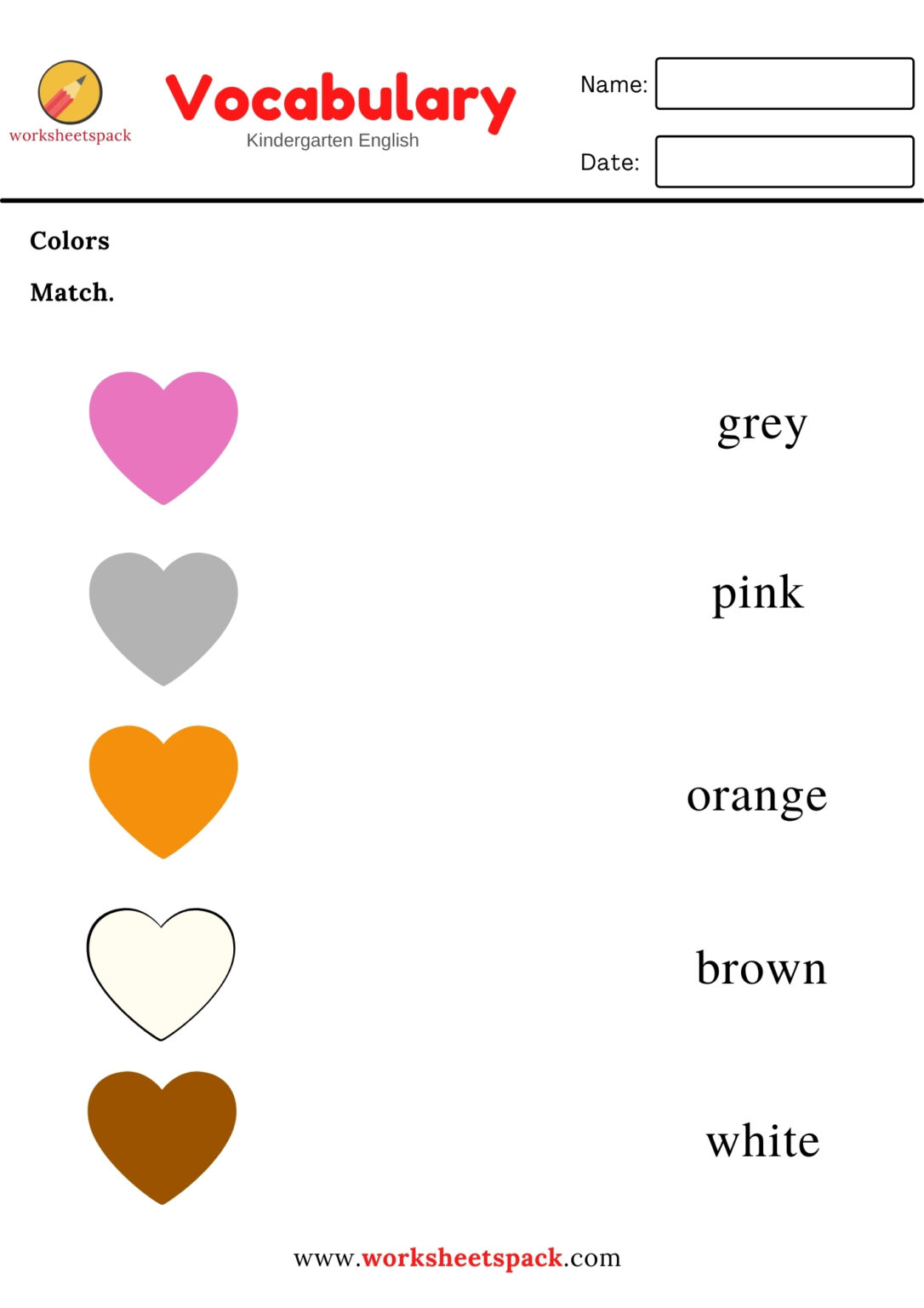 COLORS WORKSHEETS FOR THE KINDERGARTEN (10 COLORS) - worksheetspack