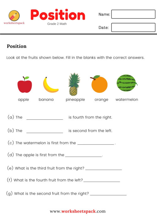 ORDINAL NUMBERS WORKSHEET (POSITION) - worksheetspack