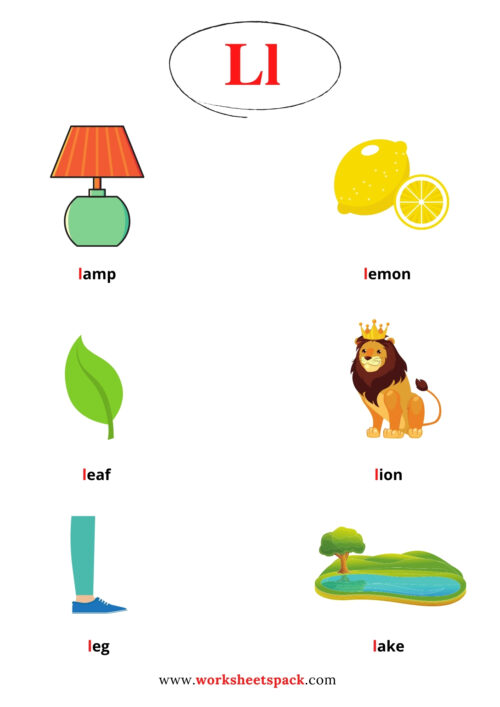 Words Begin With The Letter L Worksheetspack Words Begin With The Letter L Worksheetspack