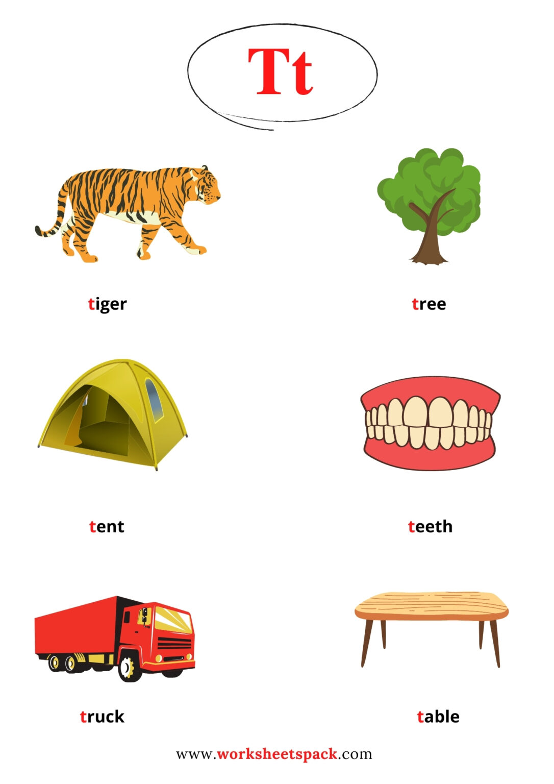 Matching words to pictures worksheets (A to Z) - worksheetspack