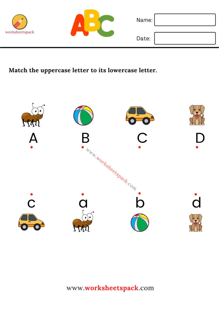 Trace and match the uppercase letters worksheets - worksheetspack
