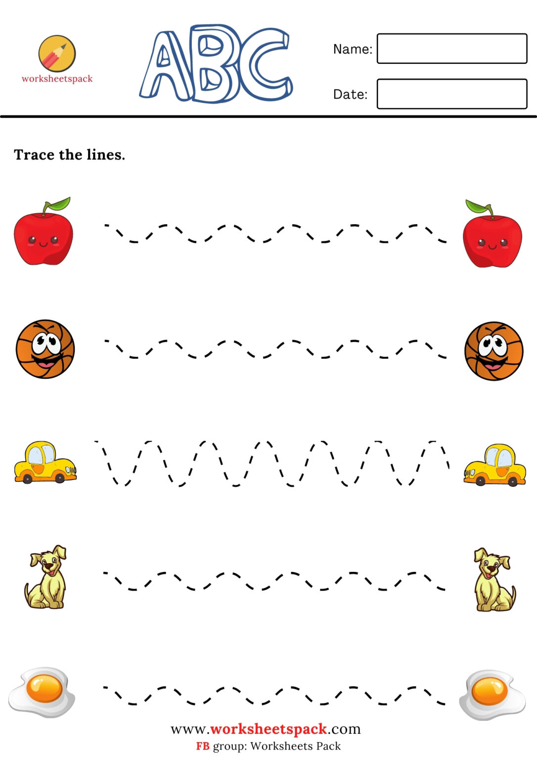 Preschool Line Tracing Worksheets