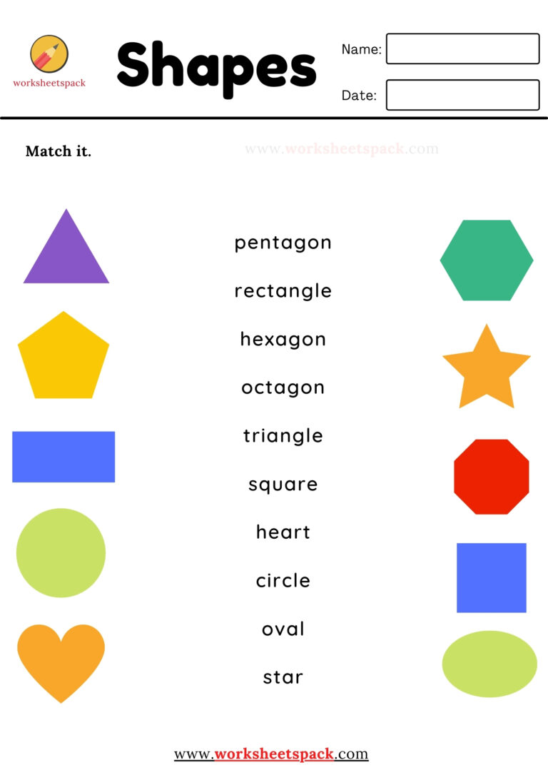 Color Chart for Kids - worksheetspack