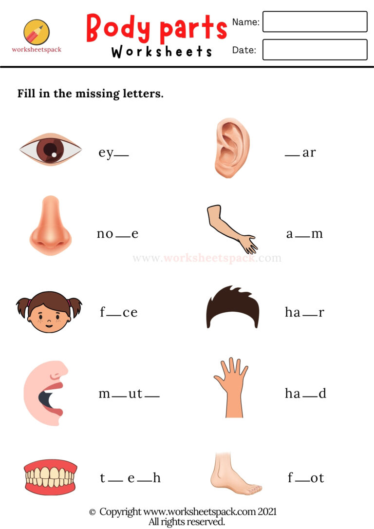 Body Parts Worksheets Worksheetspack Body Parts Worksheets Worksheetspack