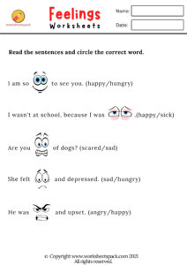 Feelings worksheets PDF - worksheetspack