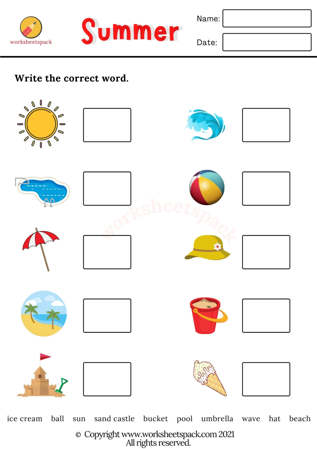 Free Summer Worksheets - worksheetspack