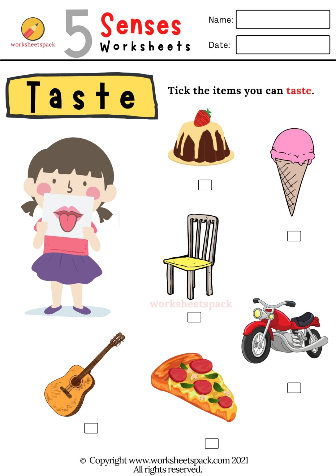 The 5 senses worksheets - worksheetspack