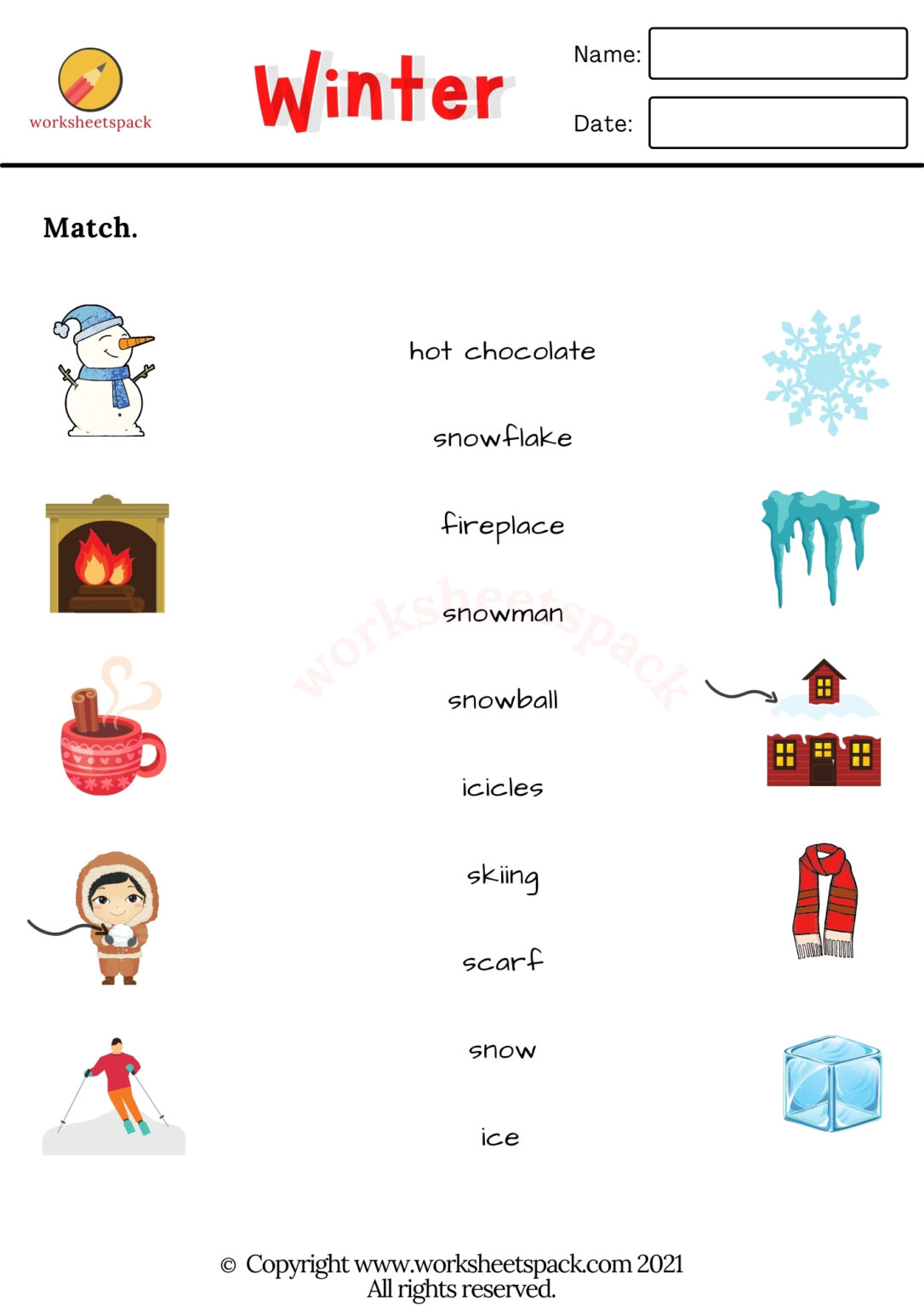 Free Winter worksheets - worksheetspack