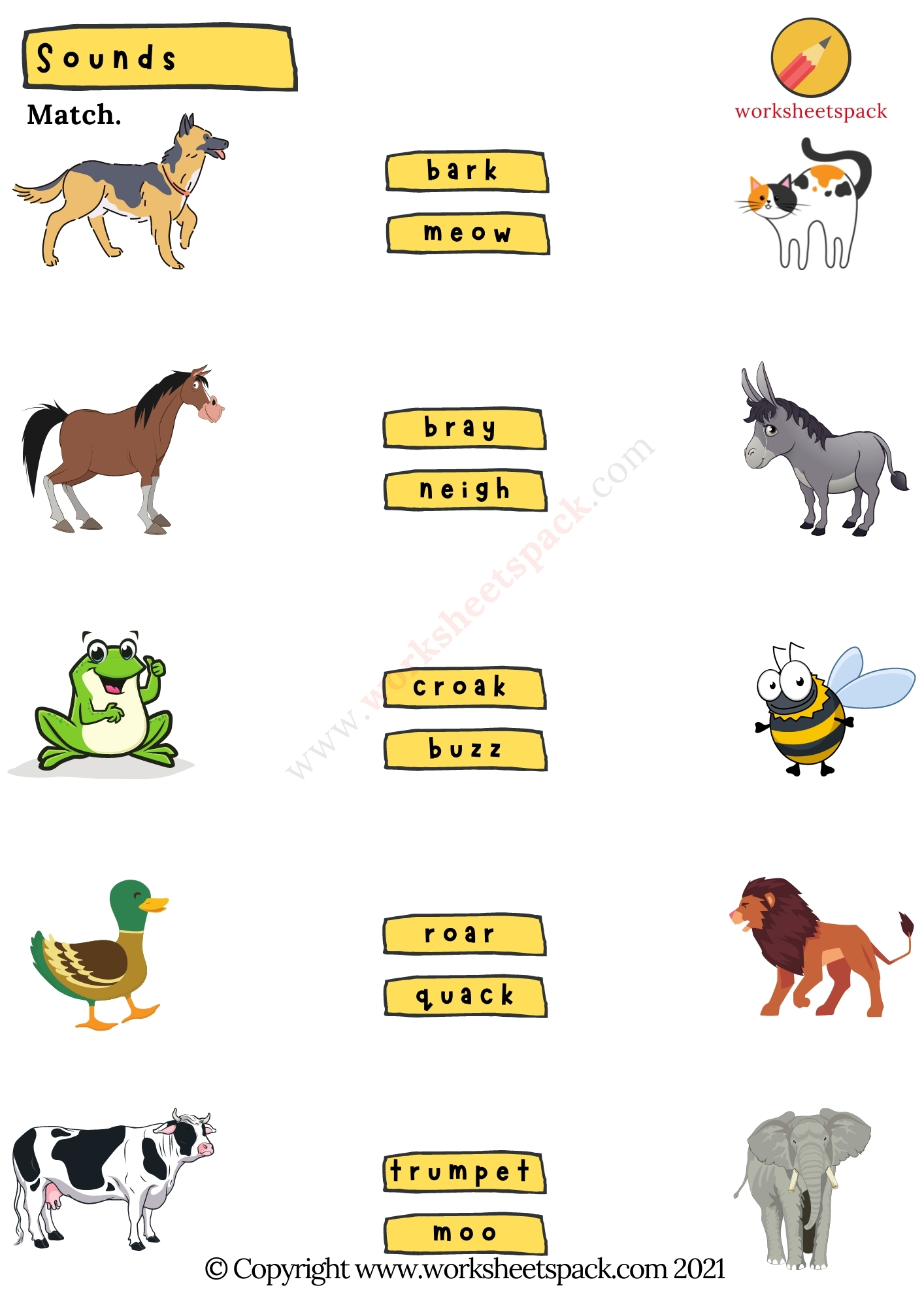 Animal activities for preschoolers - worksheetspack