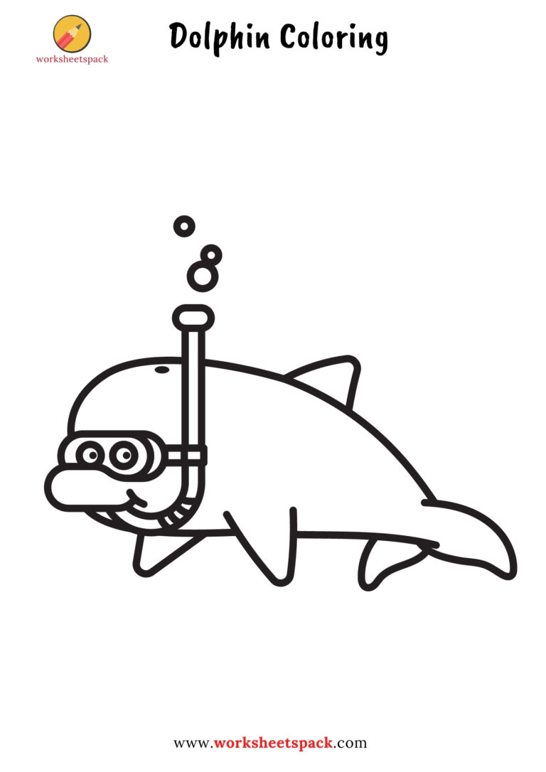 Dolphin coloring pages - worksheetspack