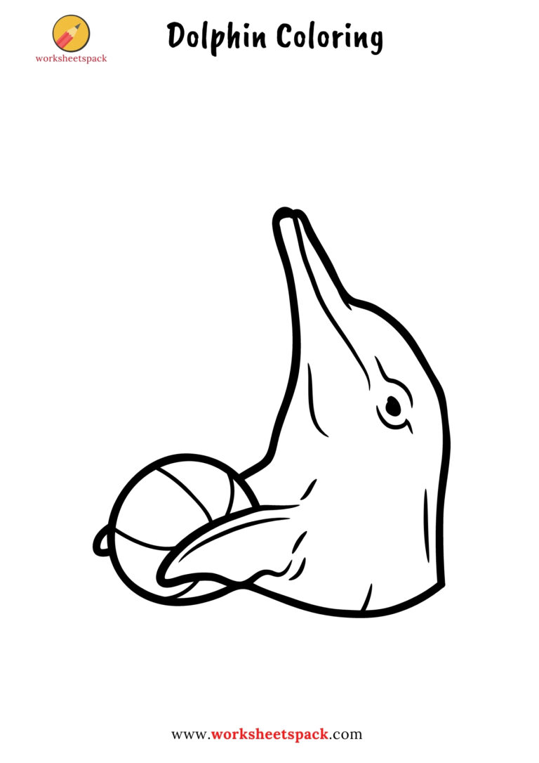 Dolphin coloring pages - worksheetspack