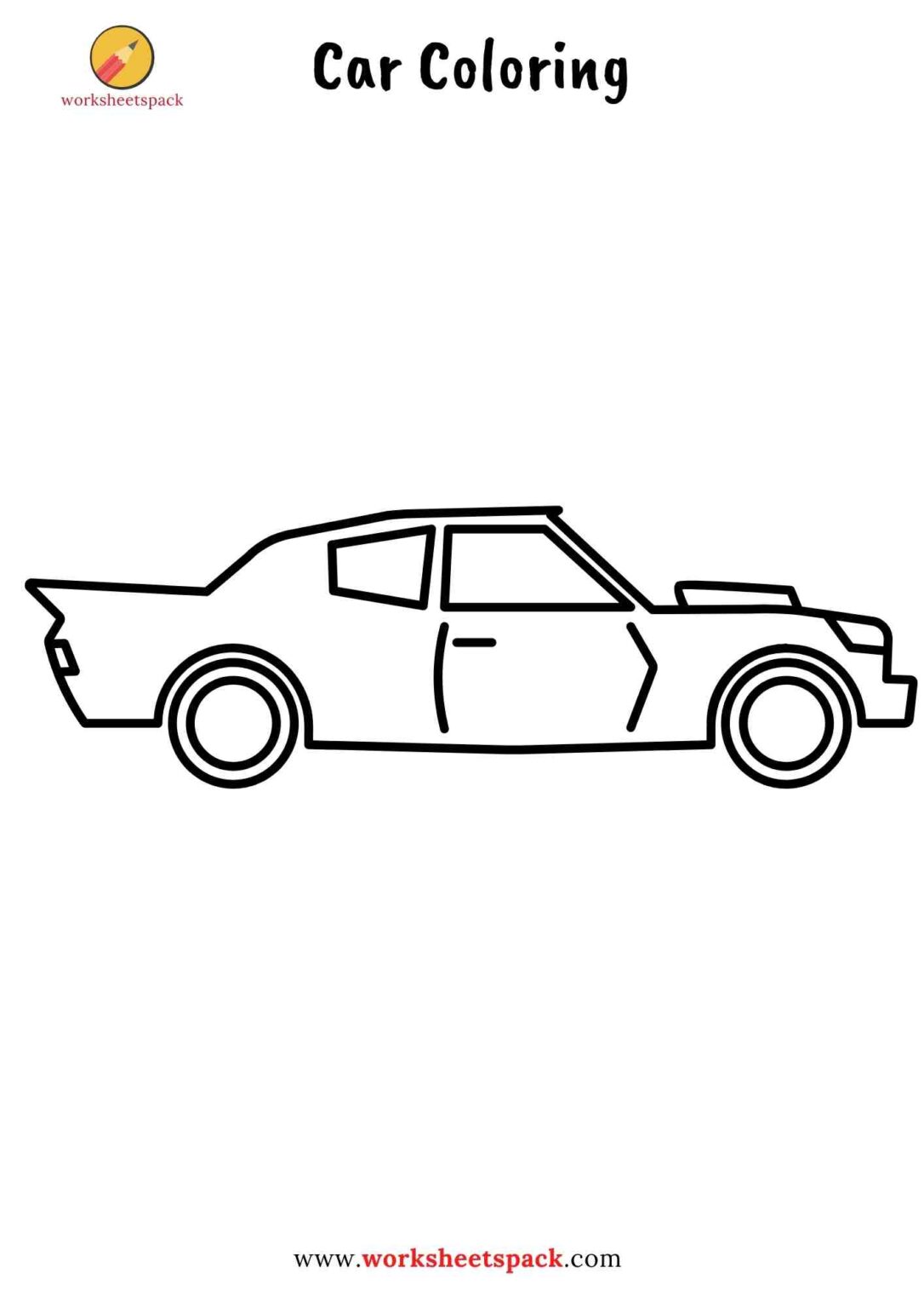 Car coloring pages for kids - worksheetspack