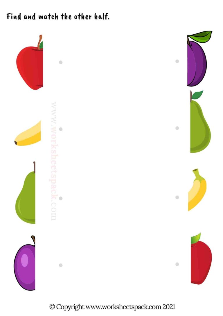 Fruits activities for preschoolers - worksheetspack