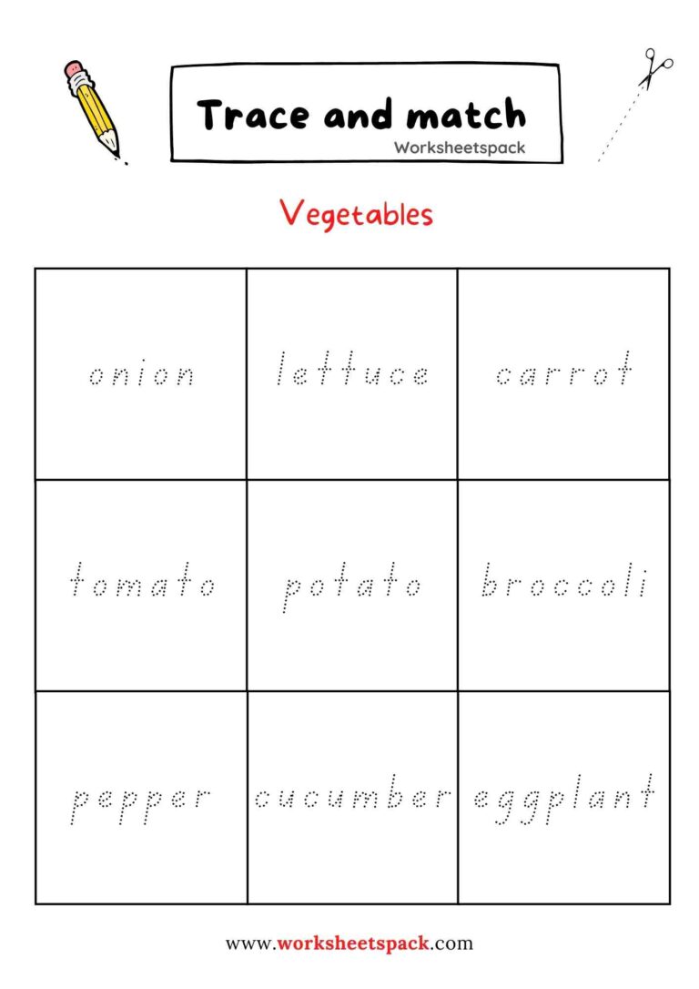 Fruits and vegetables vocabulary worksheets - worksheetspack