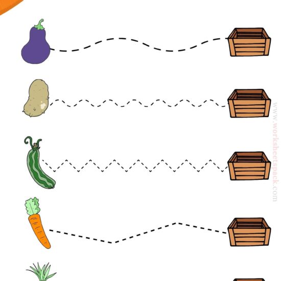 Fruits tracing lines free worksheet - worksheetspack