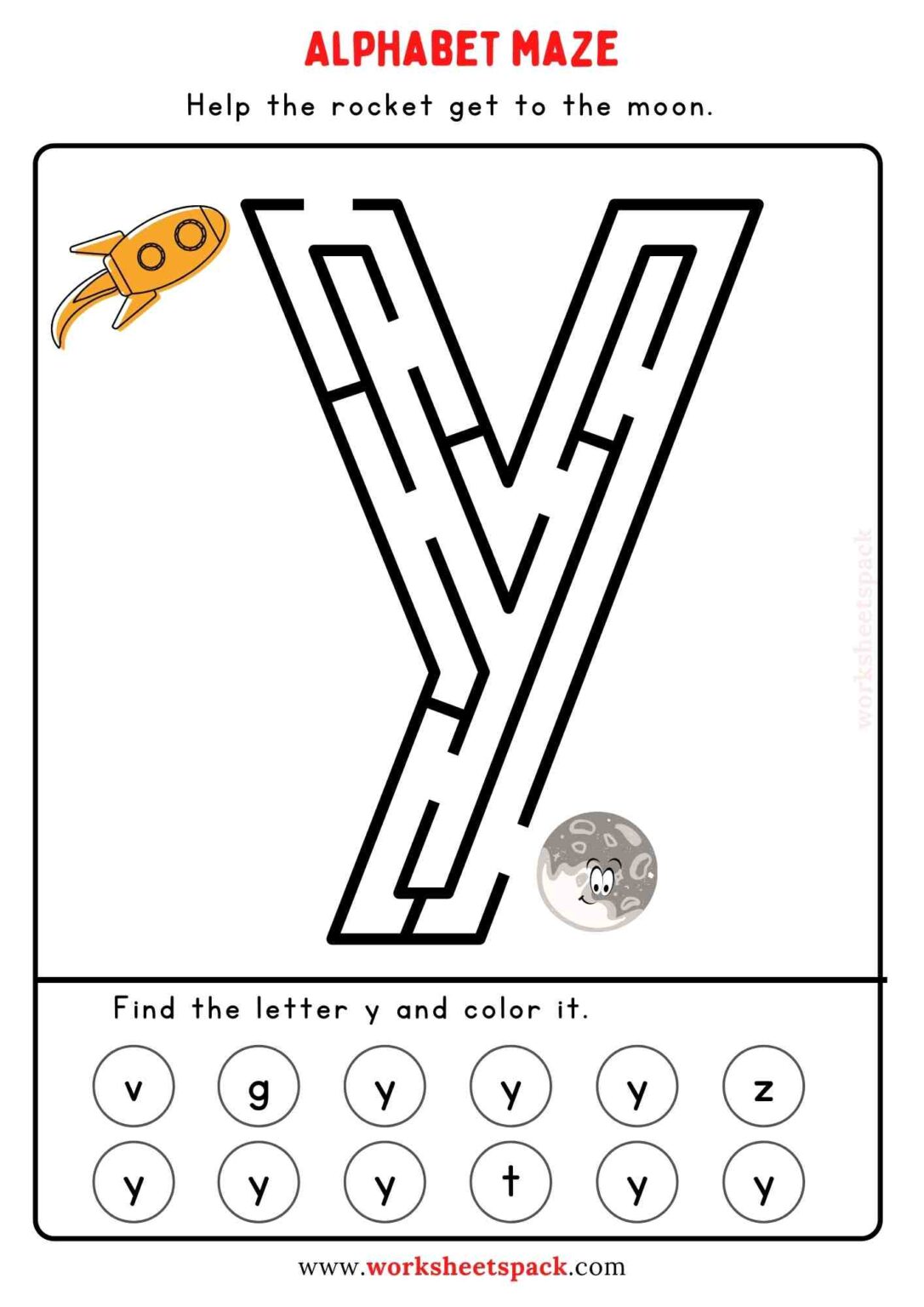 Alphabet Mazes Lowercase Letters Printable PDF - worksheetspack