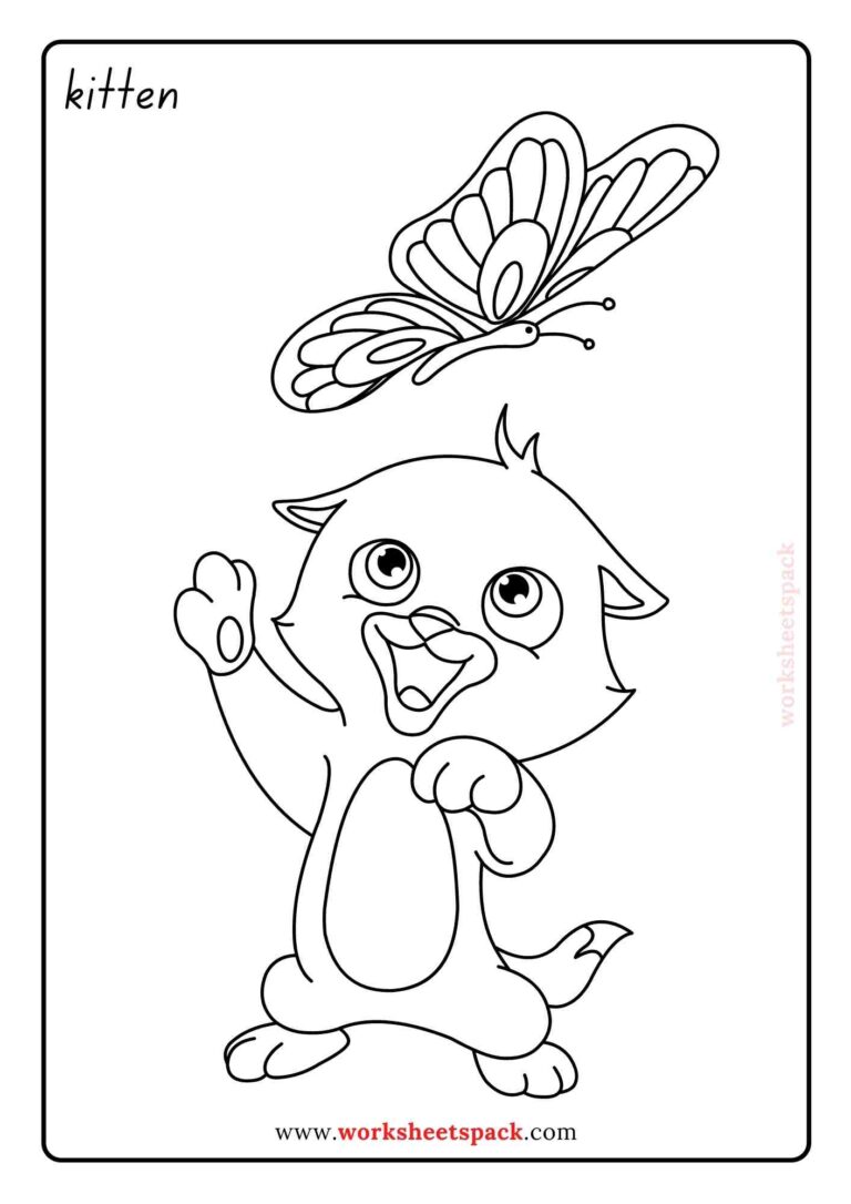 Free Cute pet coloring pages - worksheetspack