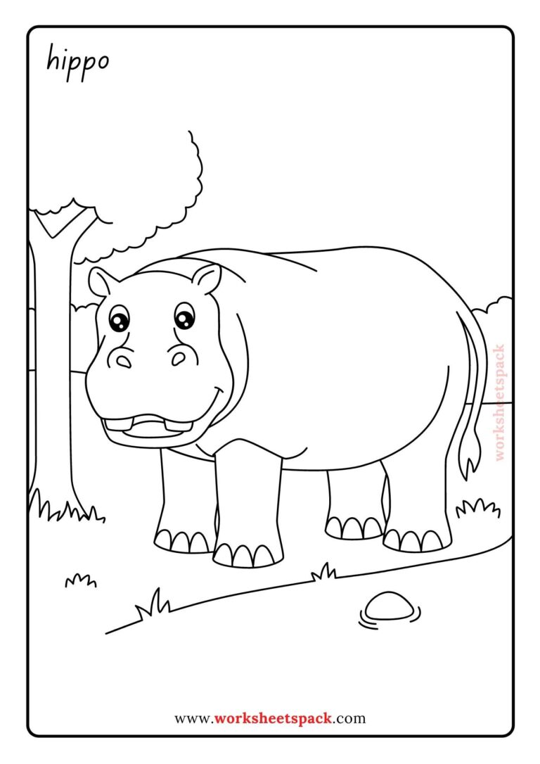Free Zoo Animal Coloring Pages - worksheetspack