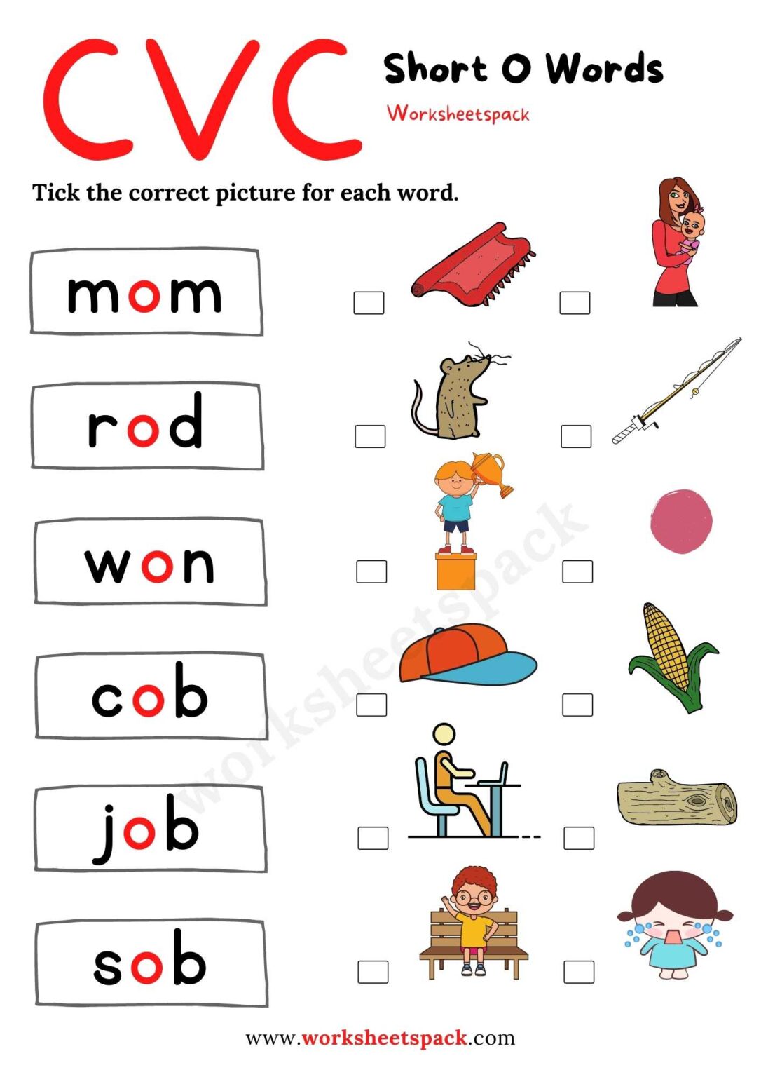 Free Short O Worksheets PDF - worksheetspack