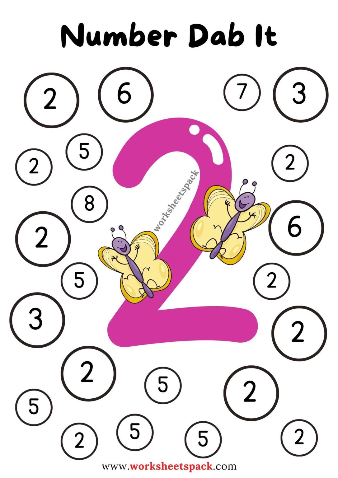 Free Number Dab It Worksheet - worksheetspack