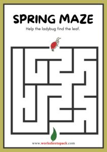 Free Printable Spring Maze PDF - worksheetspack