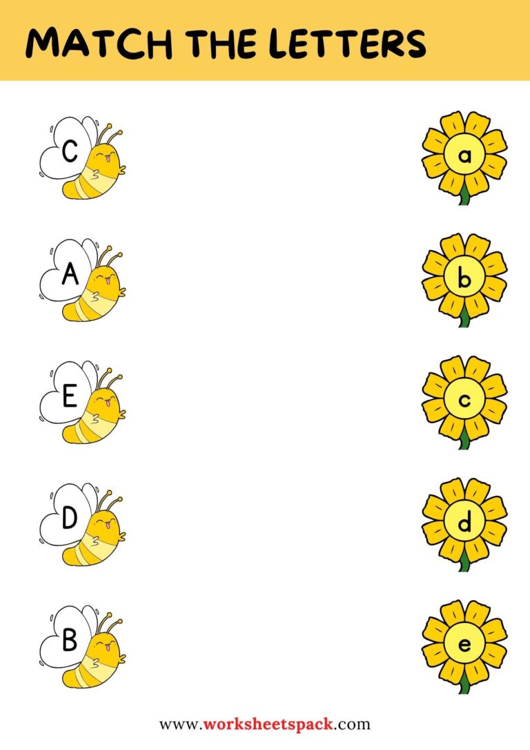 Spring Letter Match Free ABC Matching Games - worksheetspack