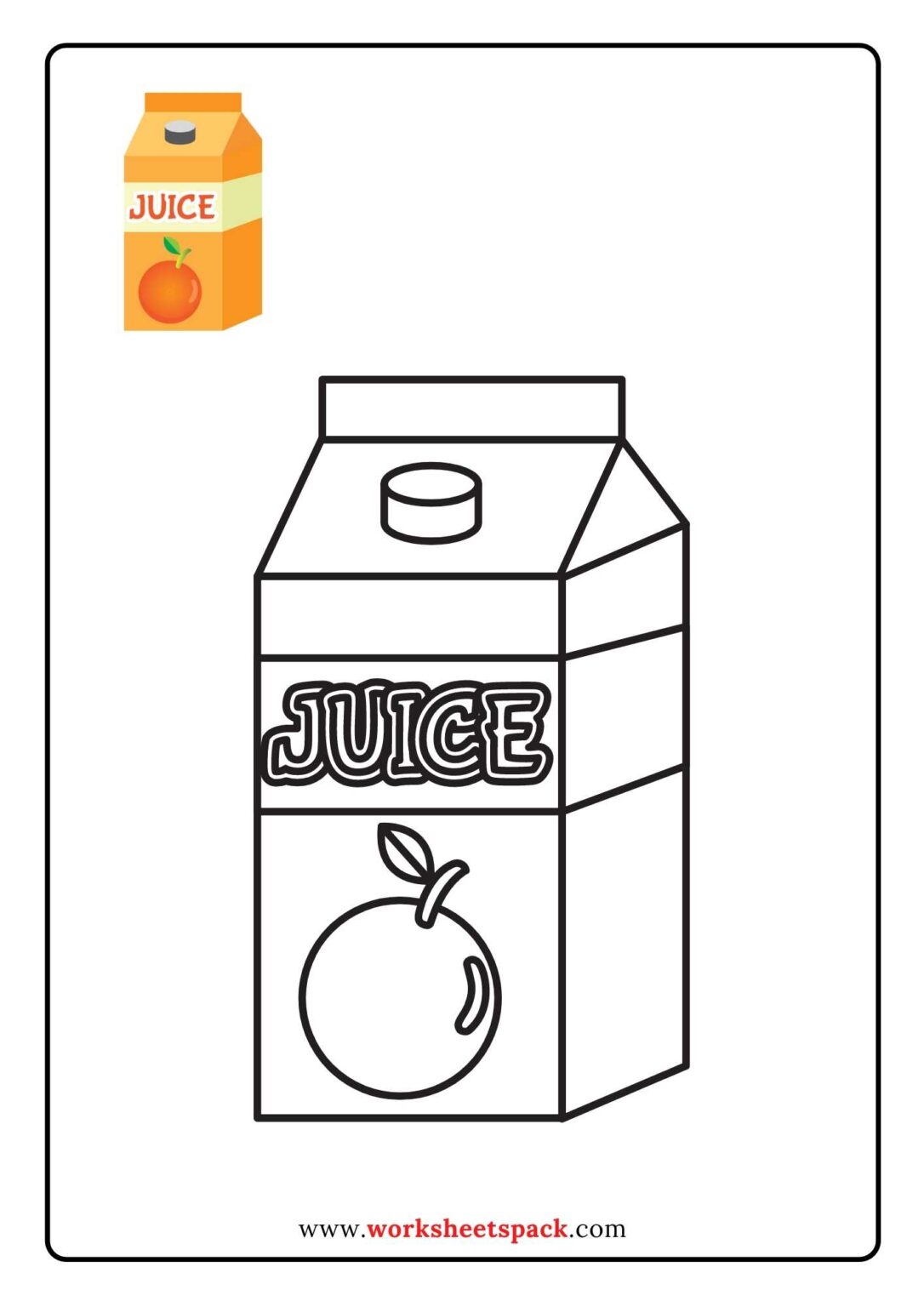 Free Food and Drink Coloring Pages PDF - worksheetspack