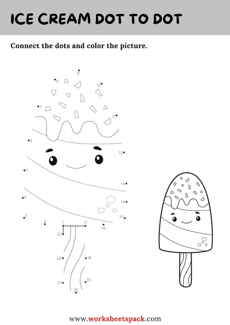 Free Food Dot to Dot Printables - worksheetspack