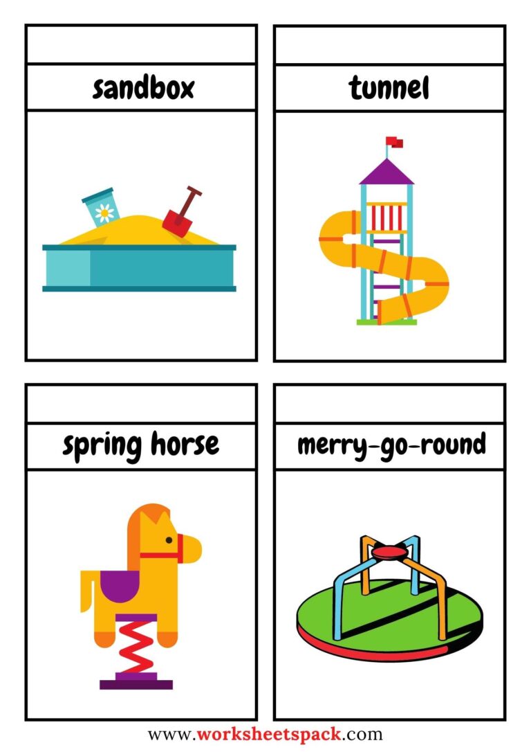 Free Playground Flashcards PDF - worksheetspack