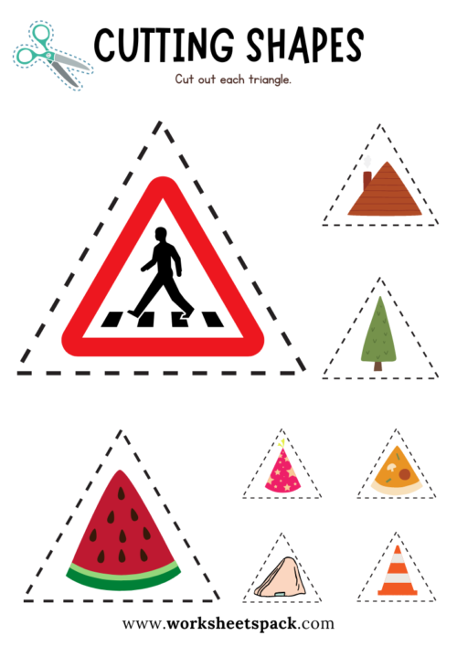 Cutting Shapes Worksheets For Preschoolers - Free Math Worksheet Printable