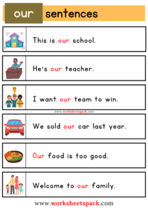 Sight Words Sentences with Pictures PDF - worksheetspack