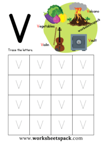 Free Letter V Printable Worksheets PDF - worksheetspack