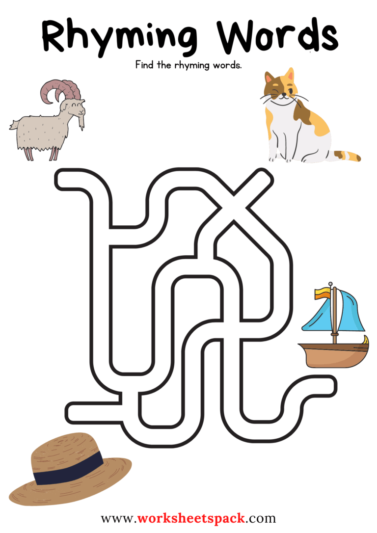 16 Free Rhyming Words Worksheets PDF for Kids - worksheetspack