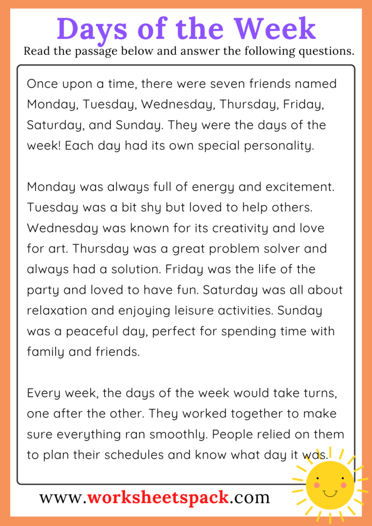 Grade 2 Reading Comprehension Worksheets - worksheetspack