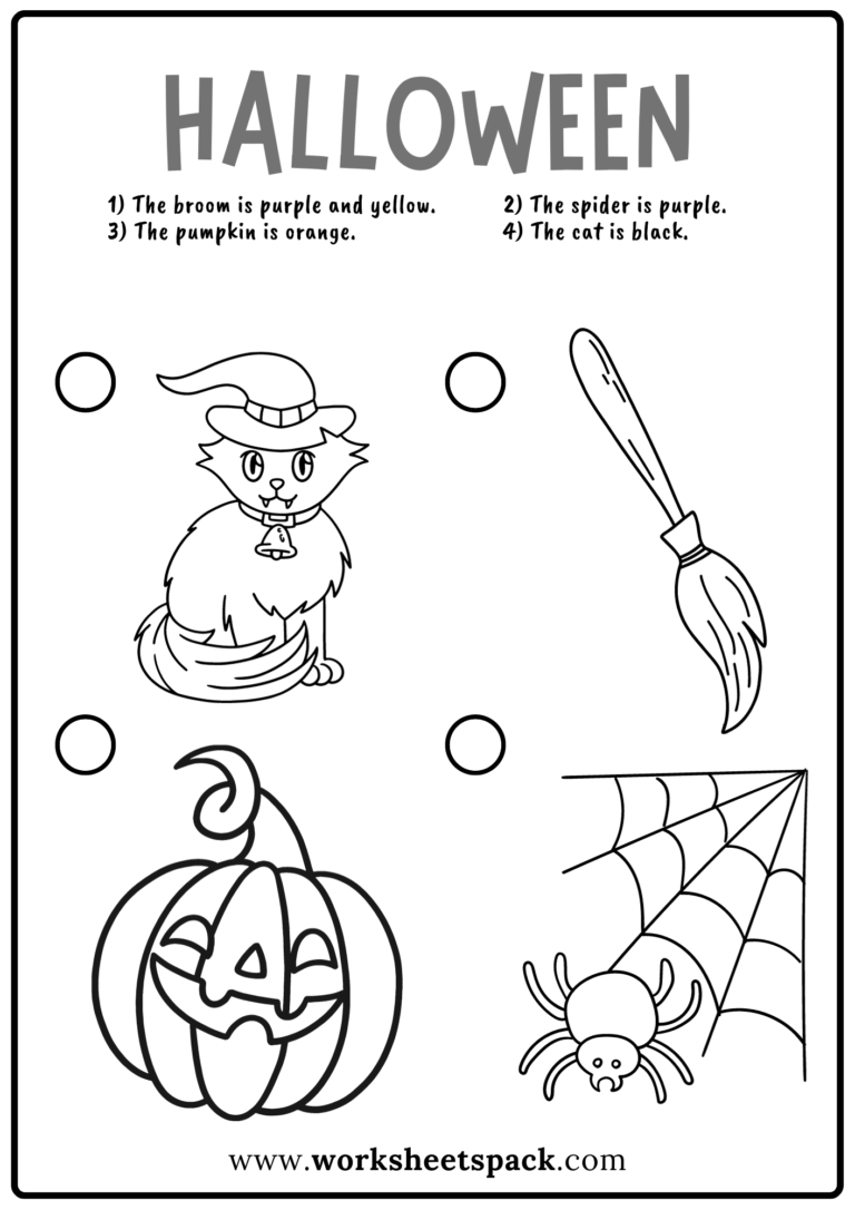 Halloween Coloring Pages Free PDF - worksheetspack