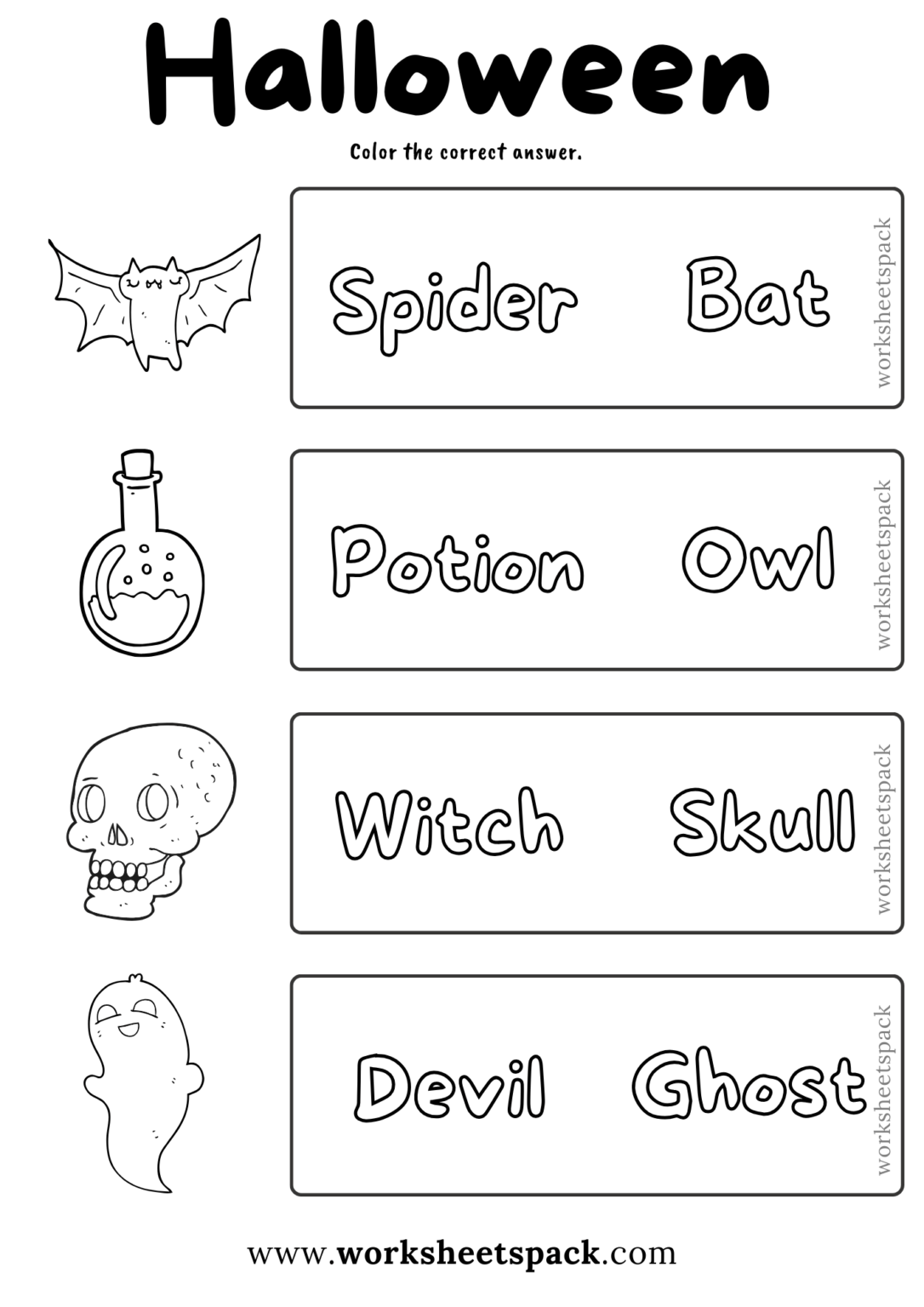 Halloween Coloring Pages Free PDF - worksheetspack