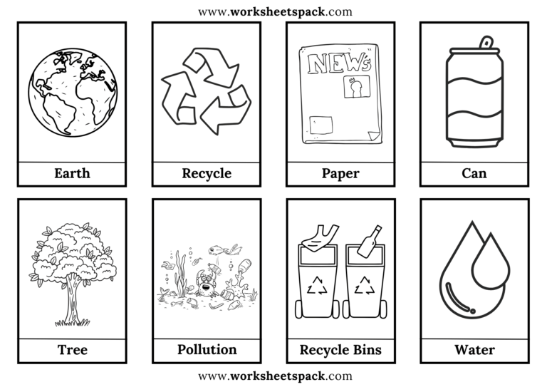 Free Earth Day Flashcards, Recycling ESL Picture Cards - worksheetspack