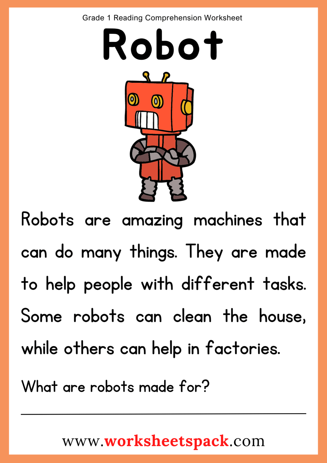 Grade 1 Reading Comprehension Worksheets - worksheetspack