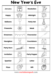 New Year Useful Vocabulary Words Flashcards - worksheetspack