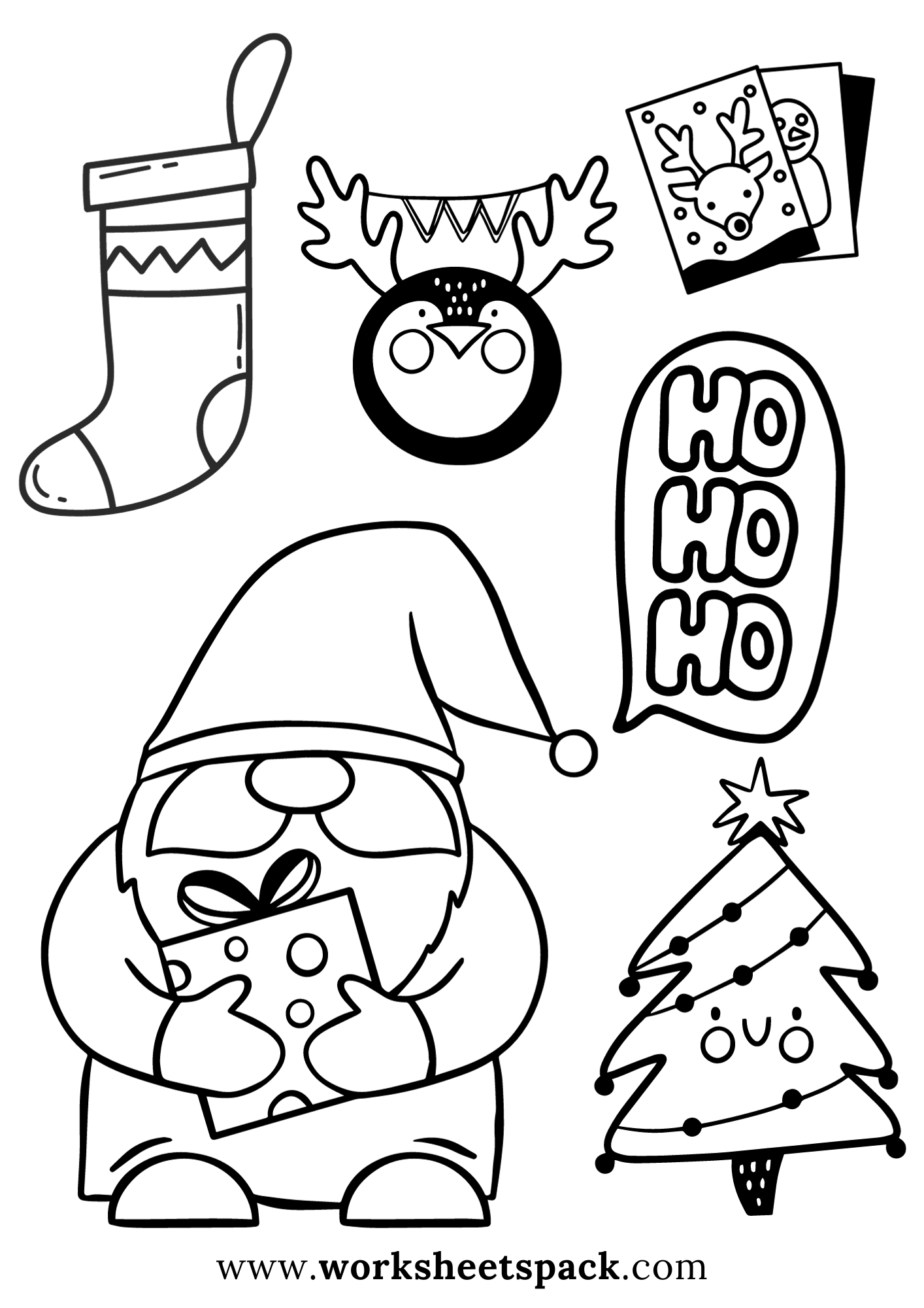 70+ Free Christmas Coloring Pages for Kids - worksheetspack