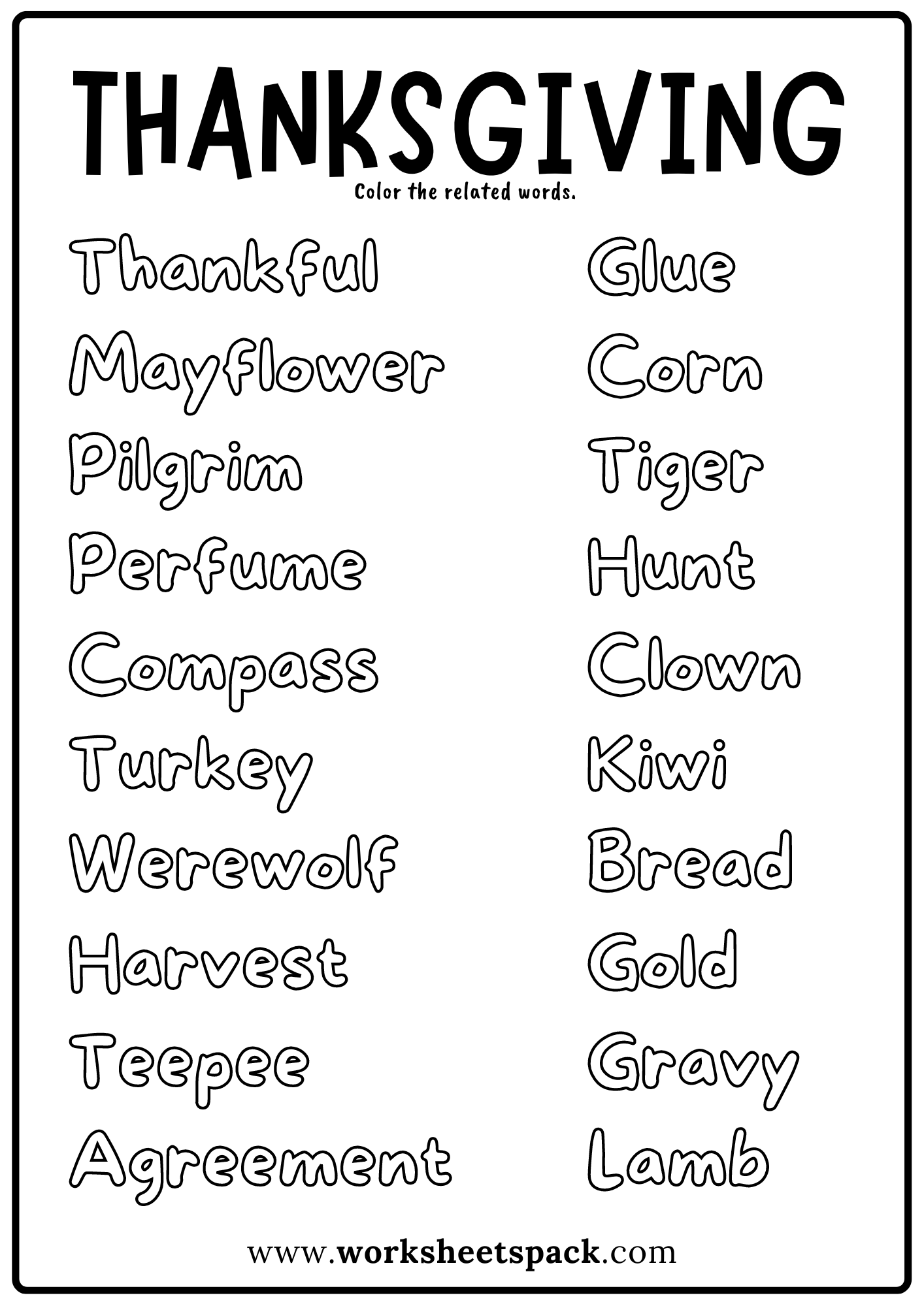 57 Awesome Thanksgiving Coloring Pages (Free PDF) - worksheetspack