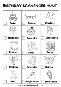 Birthday Scavenger Hunt Templates - worksheetspack
