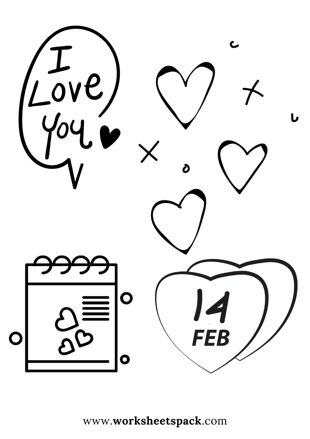 25 Best Free Valentine’s Day Coloring Pages - worksheetspack