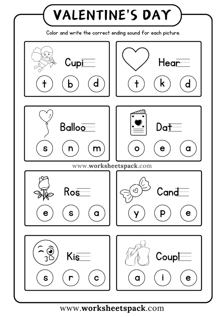 35 Free Valentine's Day Worksheets - worksheetspack