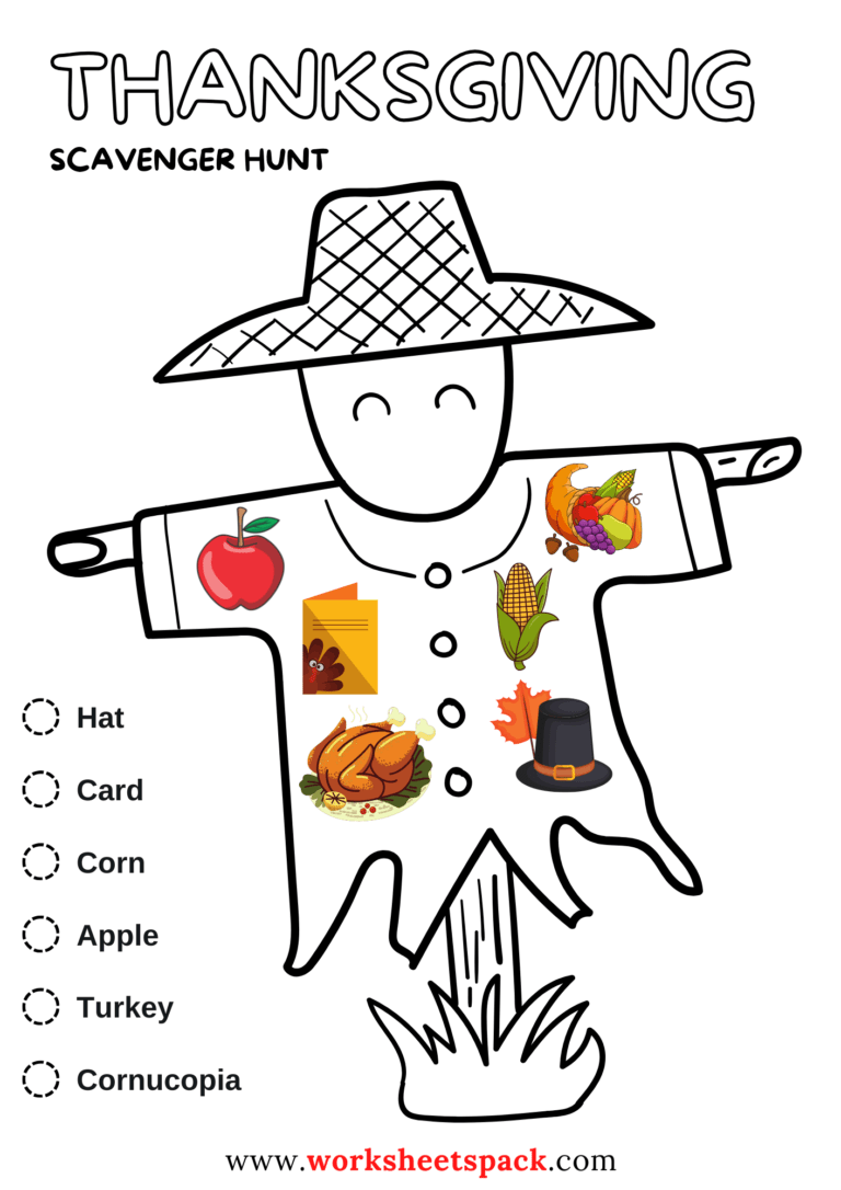 10 Exciting Thanksgiving Scavenger Hunt Ideas - worksheetspack