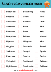Coastal Discovery: Free Beach Scavenger Hunt Ideas - worksheetspack