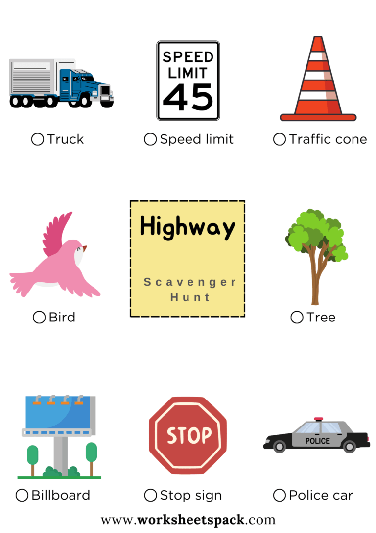 Adventure on Wheels: Free Printable Road Trip Scavenger Hunt for All ...