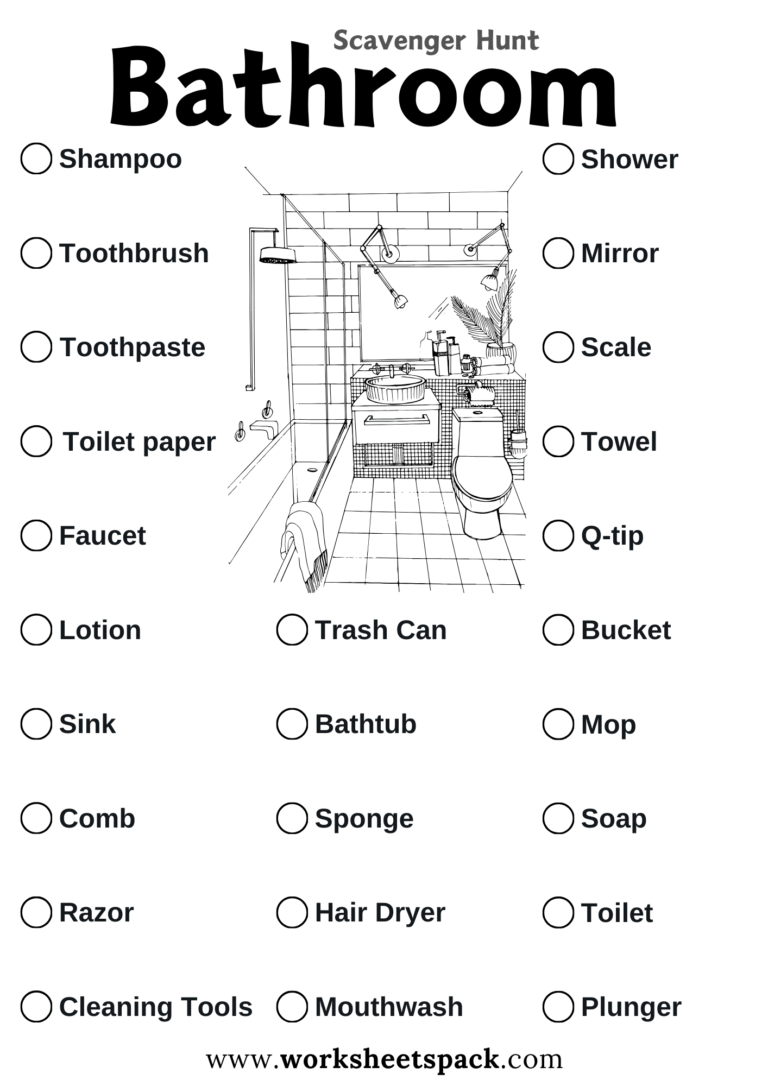 30 Best Free Indoor Scavenger Hunt Ideas for Kids - worksheetspack