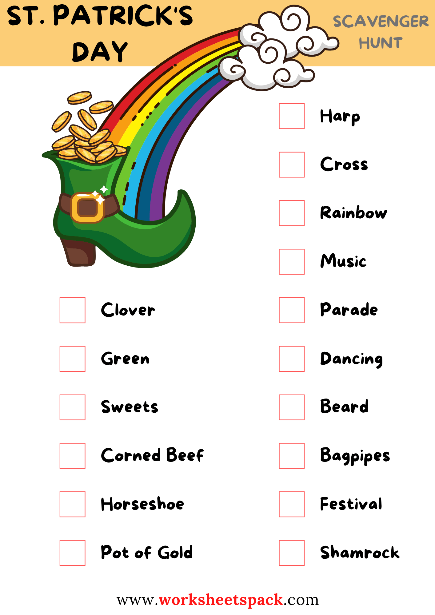 Uncover Hidden Treasures: St. Patrick's Day Scavenger Hunt List ...