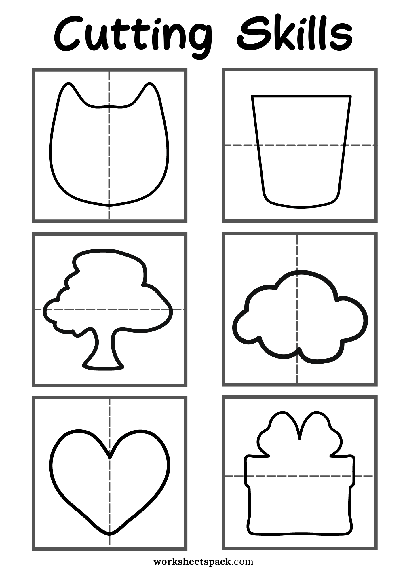 Free Scissor Skills Worksheets for Preschool - worksheetspack